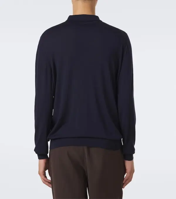 Kiton Wool Polo Sweater - Blue