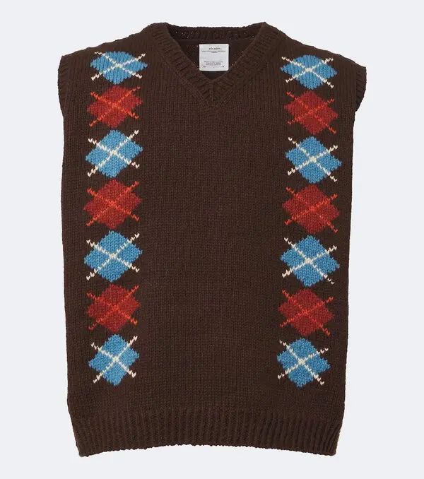 Visvim Diamante Wool And Cashmere Sweater Vest - Brown