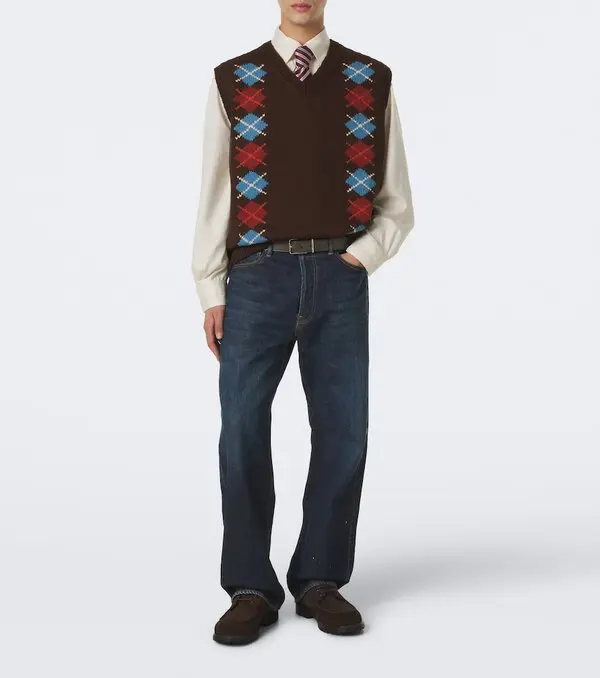 Visvim Diamante Wool And Cashmere Sweater Vest - Brown