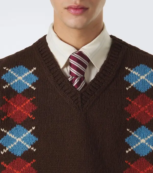 Visvim Diamante Wool And Cashmere Sweater Vest - Brown