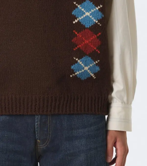Visvim Diamante Wool And Cashmere Sweater Vest - Brown