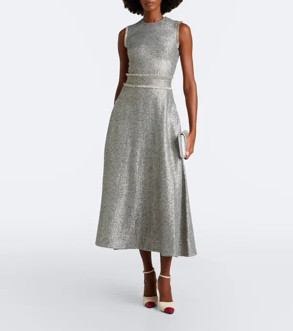 Safiyaa Ornette Tweed Midi Dress