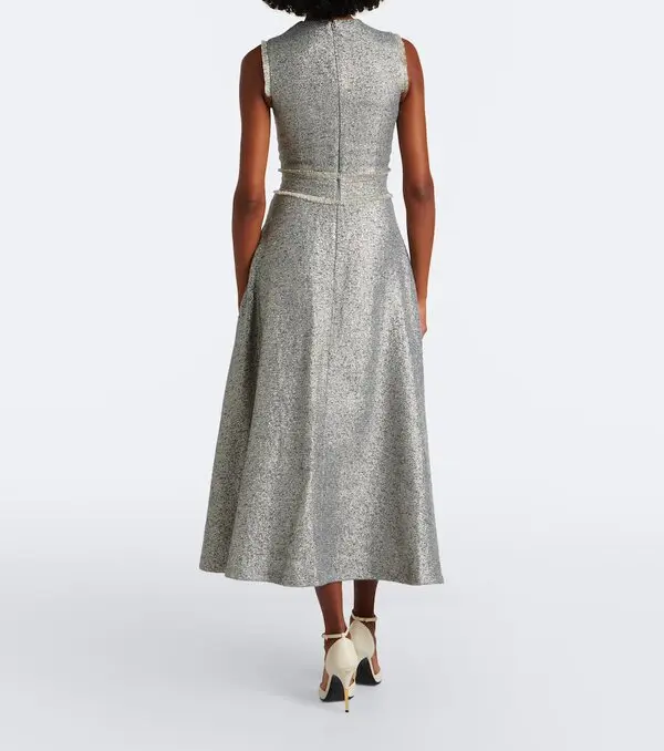 Safiyaa Ornette Tweed Midi Dress