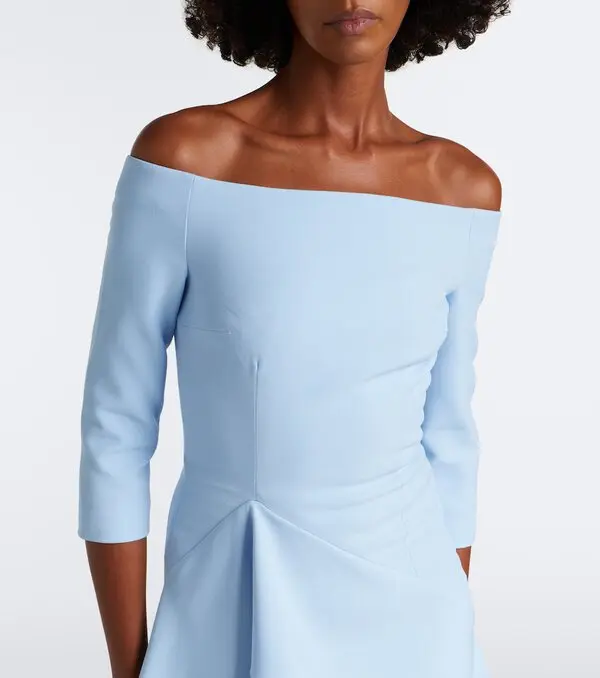 Safiyaa Zetta Draped Off-shoulder Crêpe Gown