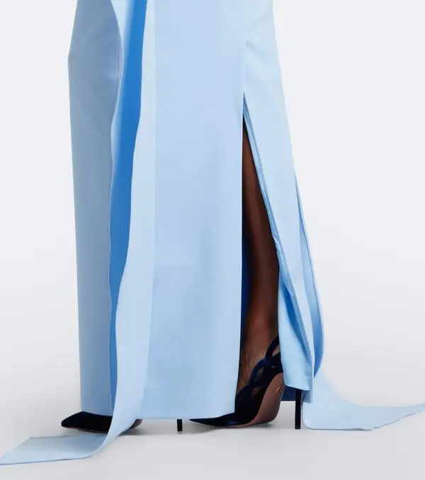 Safiyaa Zetta Draped Off-shoulder Crêpe Gown