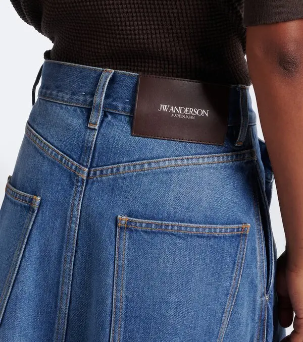 JW Anderson Asymmetric Draped Denim Midi Skirt
