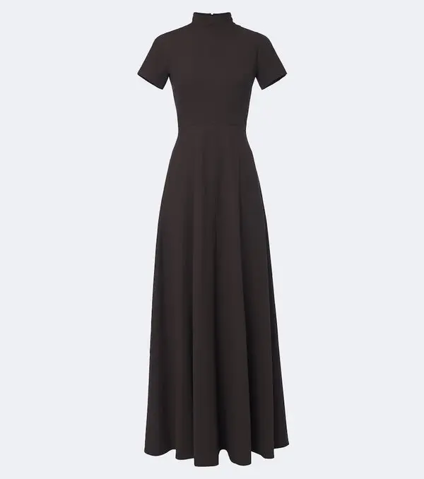 EMILIA WICKSTEAD Malinda Wool Crêpe Maxi Dress - Brown