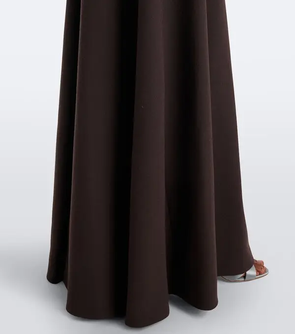 EMILIA WICKSTEAD Malinda Wool Crêpe Maxi Dress - Brown