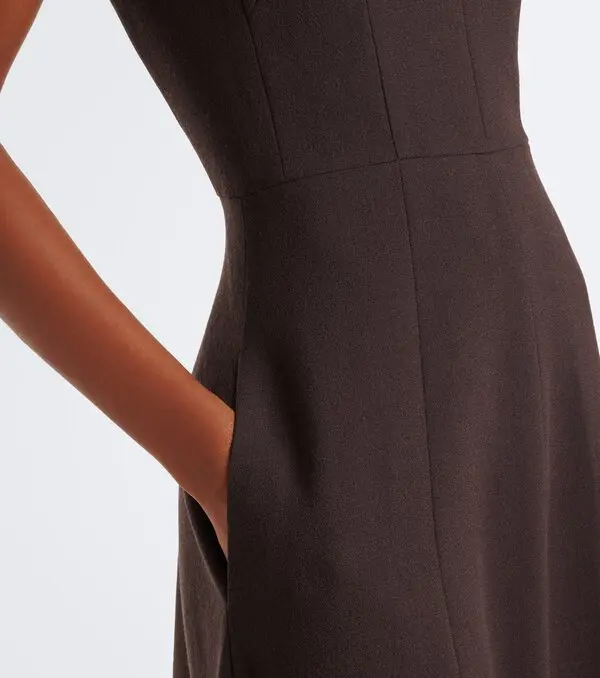 EMILIA WICKSTEAD Malinda Wool Crêpe Maxi Dress - Brown