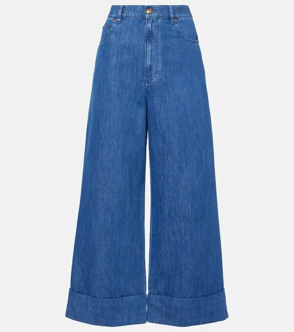 Valentino Garavani High-rise Wide-leg Jeans - Blue