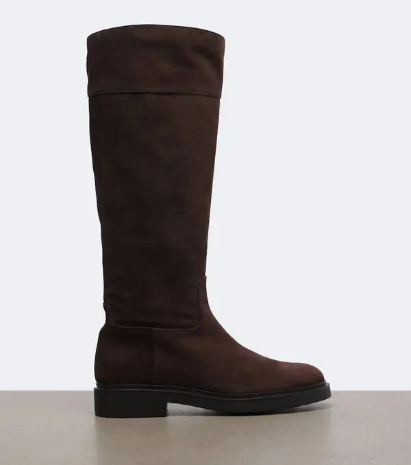 AQUAZZURA Ride Suede Knee-high Boots - Brown