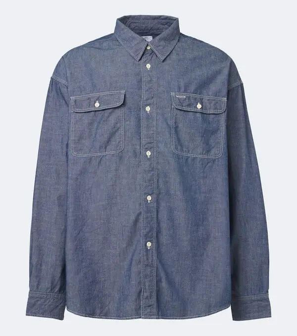 Visvim Langer Cotton And Silk Chambray Shirt - Blue