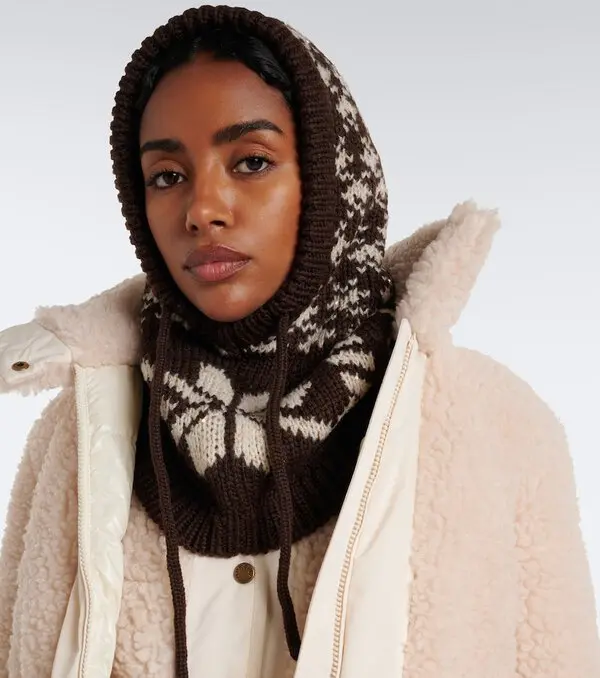 Moncler Fair Isle Sequined Wool-blend Balaclava