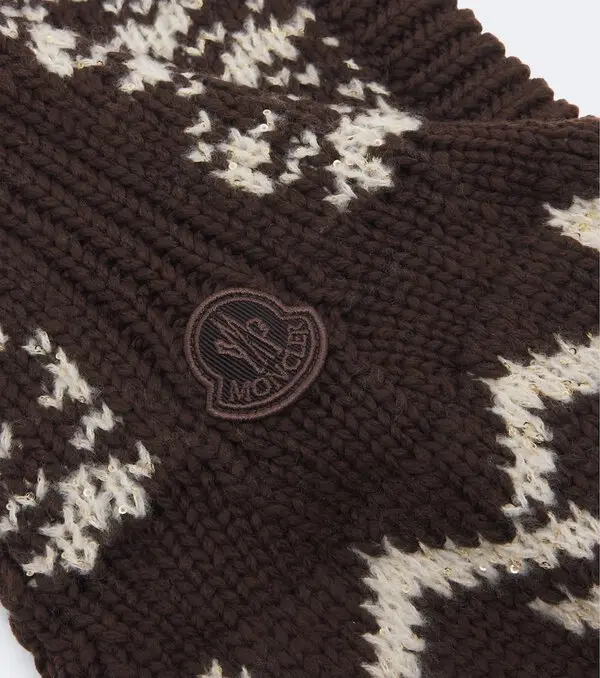 Moncler Fair Isle Sequined Wool-blend Balaclava