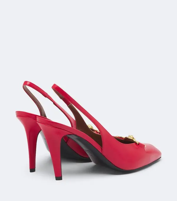 Versace Clelia Medusa Leather Slingback Pumps