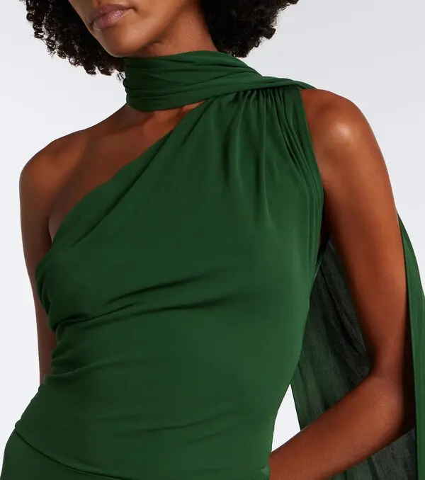 Alex Perry One-shoulder Jersey Gown