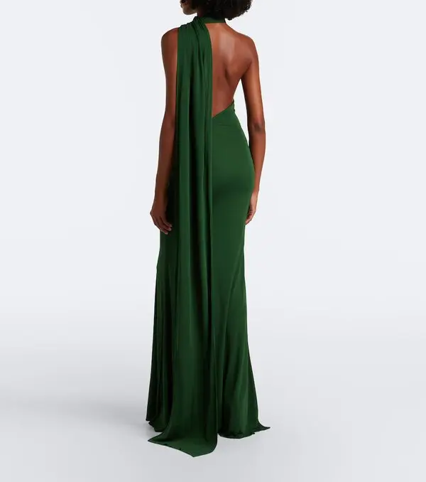 Alex Perry One-shoulder Jersey Gown