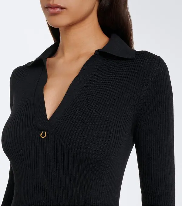 Moncler Ribbed-knit Midi Dress