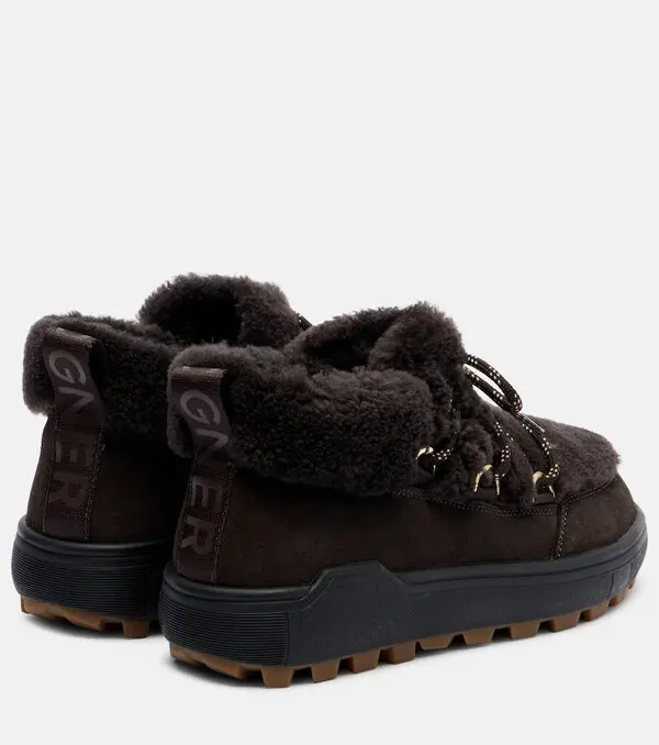 Bogner Chamonix Shearling-trimmed Suede Ankle Boots