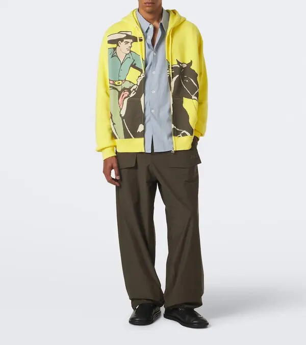 JW Anderson Printed Cotton Jersey Hoodie