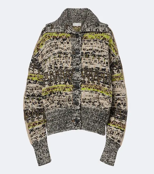 Dries Van Noten Jacquard Wool And Cashmere Cardigan