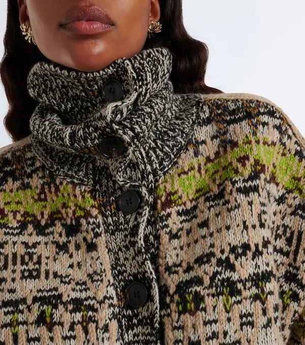 Dries Van Noten Jacquard Wool And Cashmere Cardigan