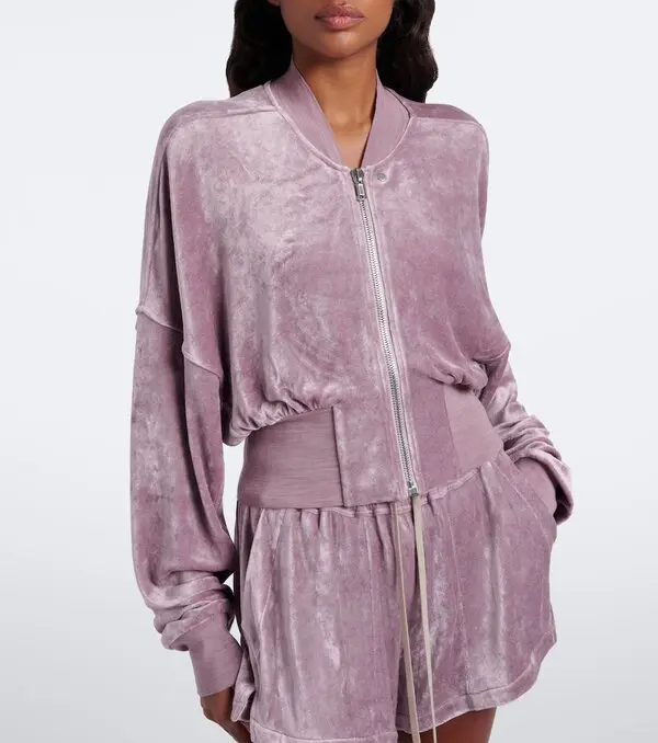 Rick Owens Flight Velvet Jersey Bomber Jacket
