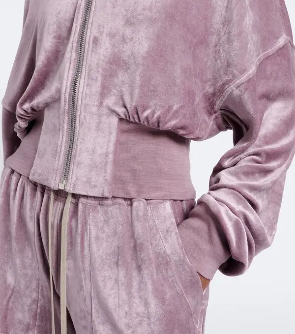 Rick Owens Flight Velvet Jersey Bomber Jacket