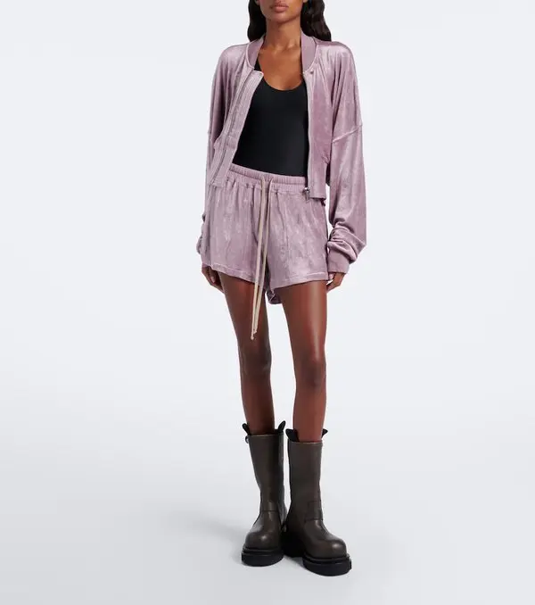 Rick Owens Flight Velvet Jersey Bomber Jacket