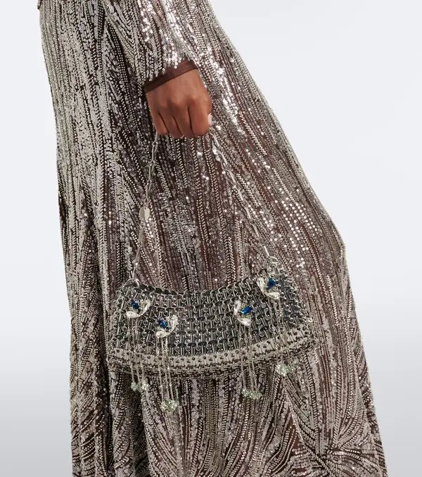 Rabanne 1969 Embellished Shoulder Bag - Silver