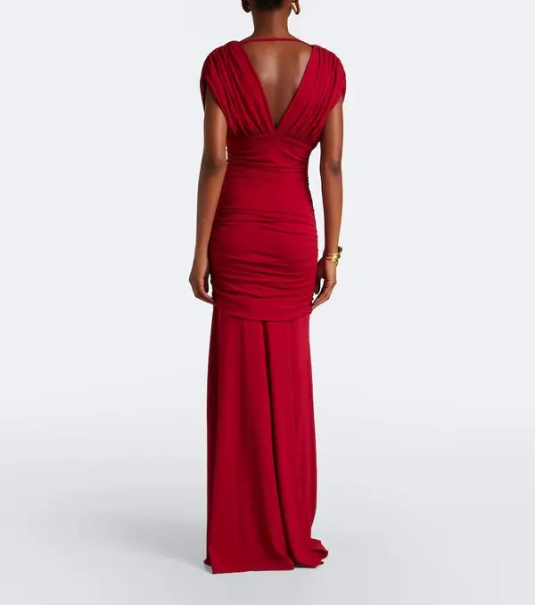 Simkhai Norvelle Draped Open-back Gown