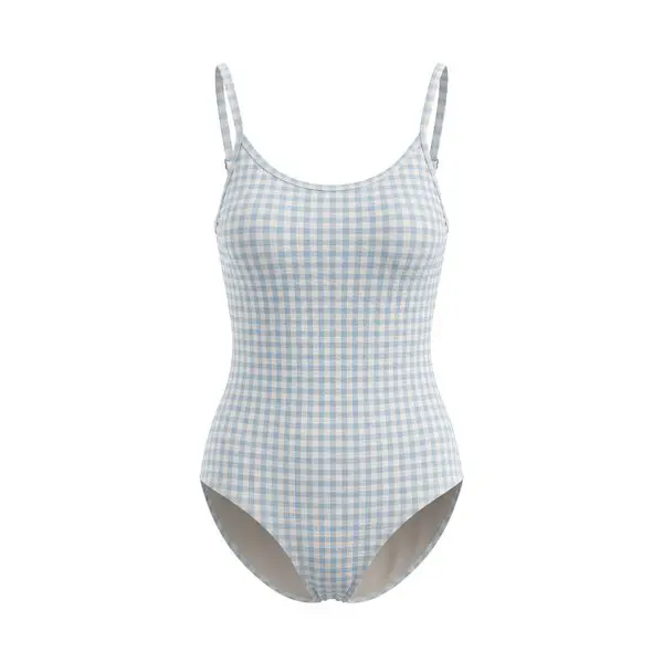 LIME RICKI SWIMWEAR Sky Gingham Tank One-piece