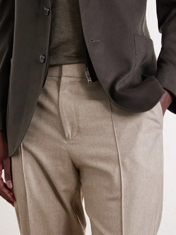 Zegna Straight-leg Wool, Cashmere And Silk-blend Trousers