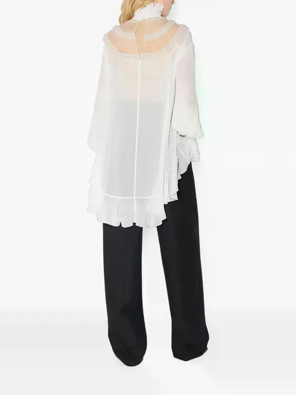 Elisabetta Franchi Viscose Georgette Blouse With Ruching
