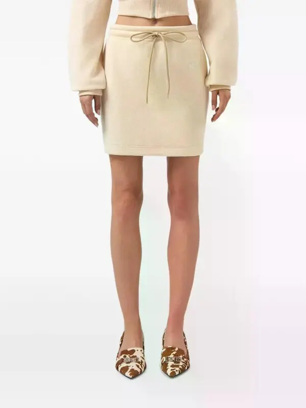 Gcds Logo-embroidered Drawstring Mini Skirt