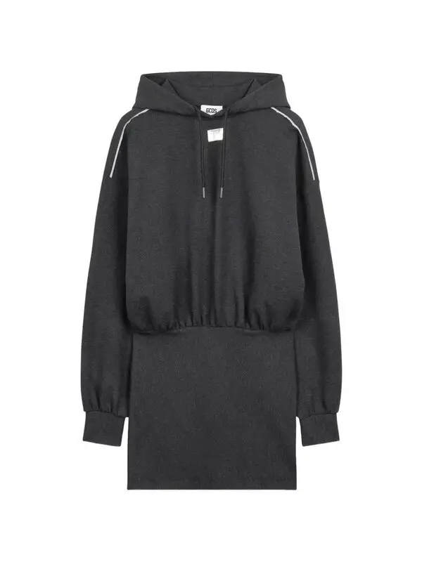Gcds Logo-patch Drawstring-hood Mini Dress