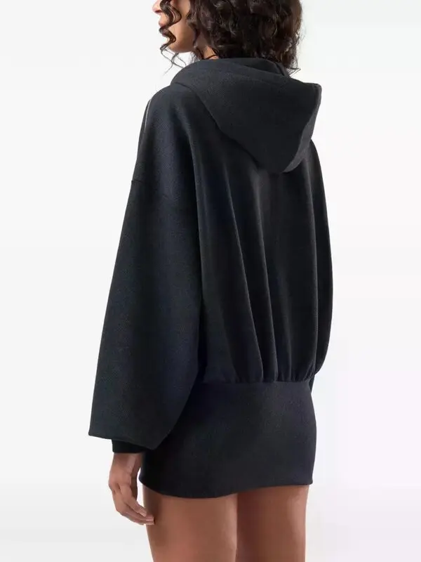Gcds Logo-patch Drawstring-hood Mini Dress