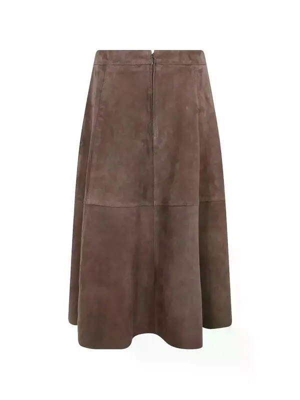 THE JACKIE LEATHERS Sandy Panelled Suede Skirt