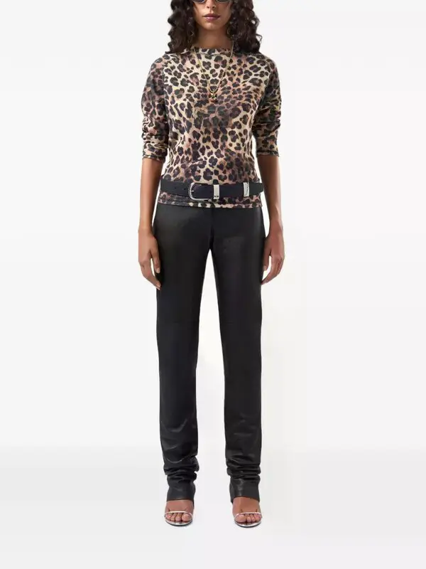 Gcds Leopard-print Waffle-knit T-shirt