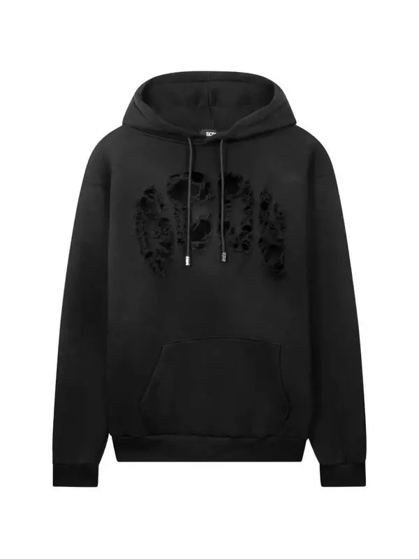 Gcds Laser-cut Distressed Hoodie