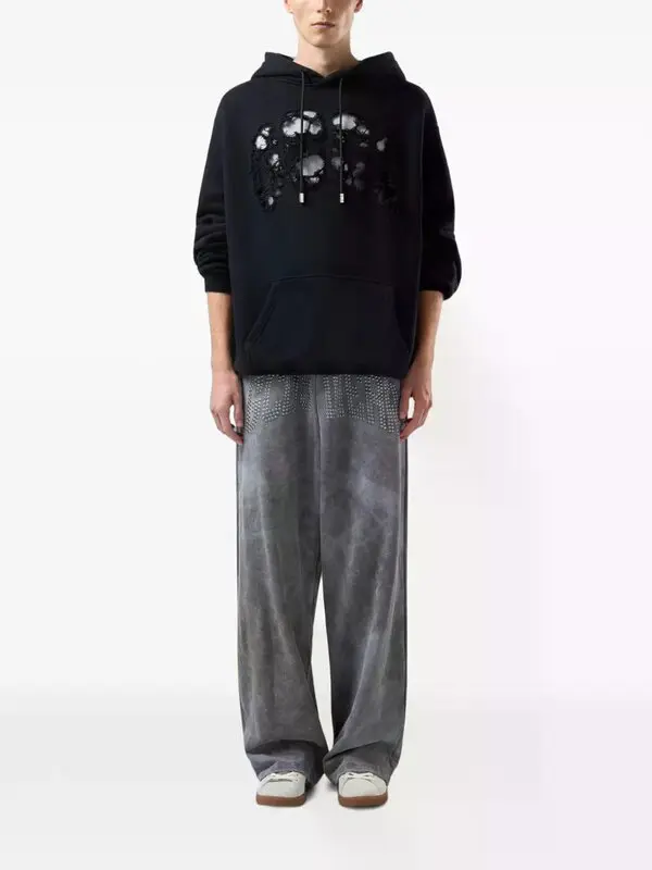 Gcds Laser-cut Distressed Hoodie