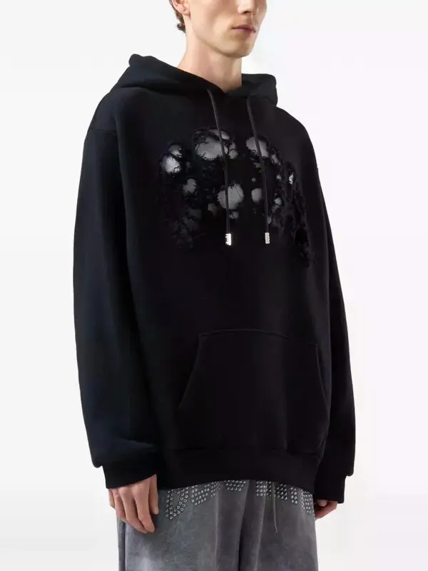 Gcds Laser-cut Distressed Hoodie