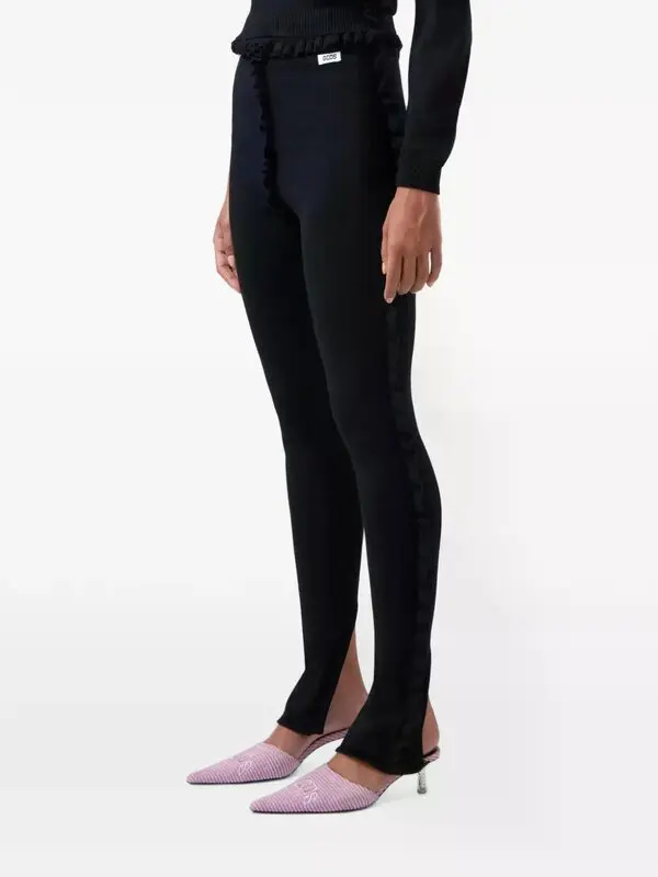 Gcds Medusa Ruffle-trim Knitted Leggings