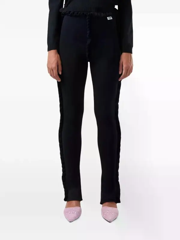 Gcds Medusa Ruffle-trim Knitted Leggings