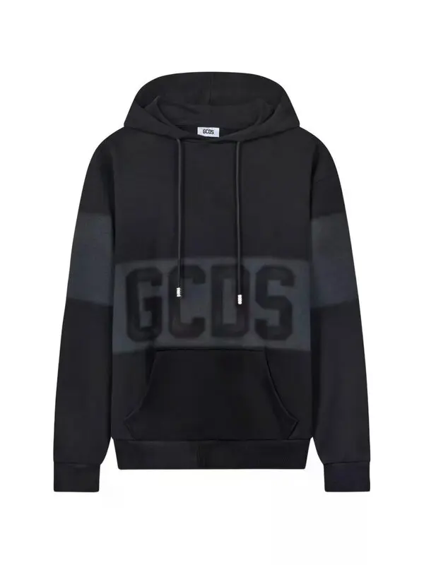 Gcds Logo-print Spray-effect Hoodie