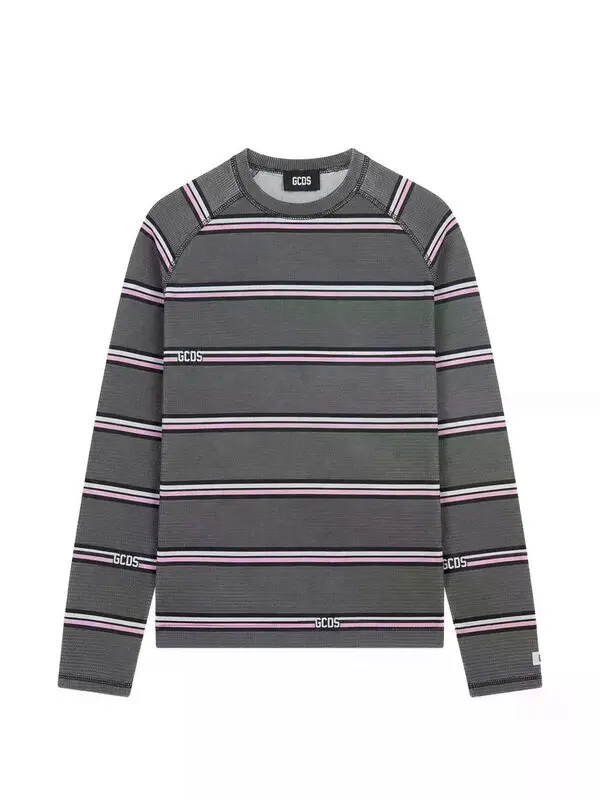 Gcds Striped Waffle-knit T-shirt