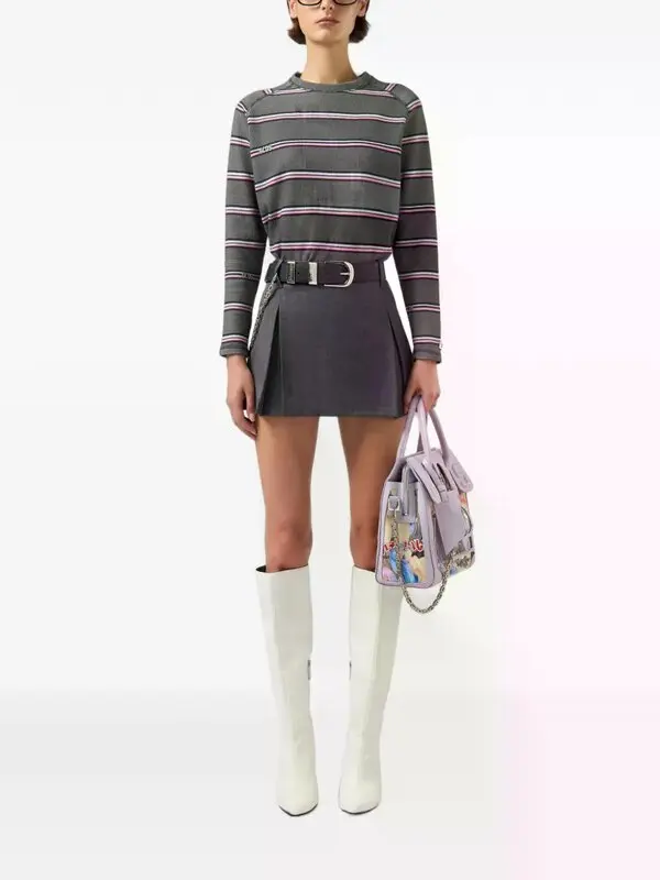 Gcds Striped Waffle-knit T-shirt