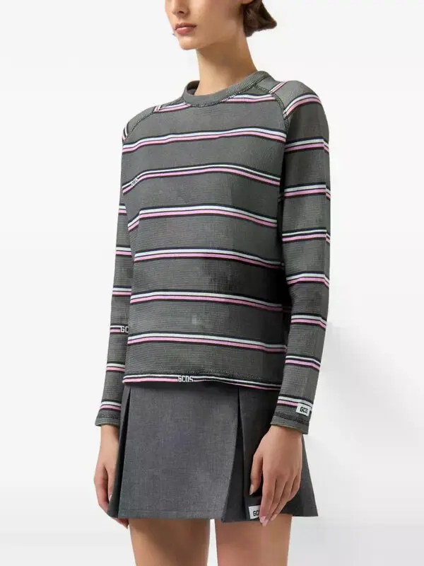 Gcds Striped Waffle-knit T-shirt