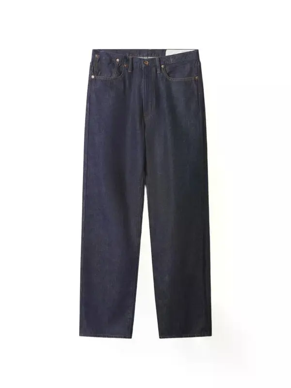 Maison Kitsuné Contrast-stitched Logo-patch Loose-fit Jeans