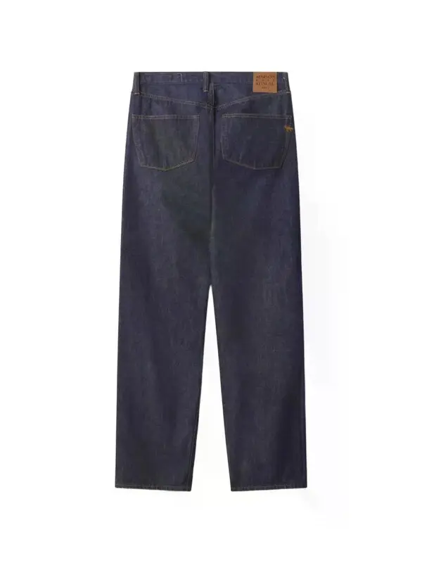 Maison Kitsuné Contrast-stitched Logo-patch Loose-fit Jeans